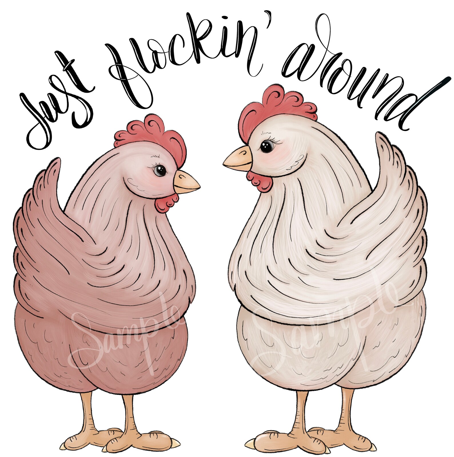 2 for 1 - Girl Talk Hens - PNG Clipart Commercial Use Instant Digital ...