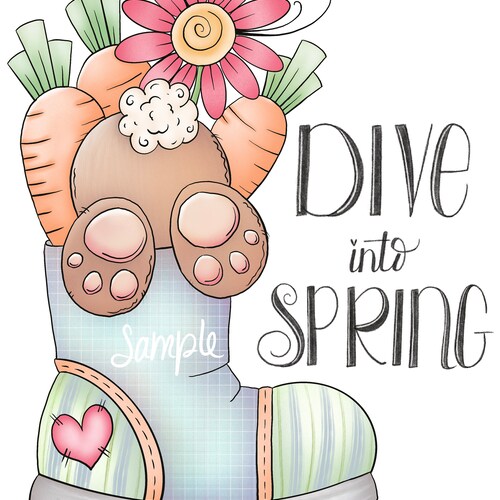 Spring Bunny Rabbit Belle PNG Clipart Commercial Use Instant - Etsy