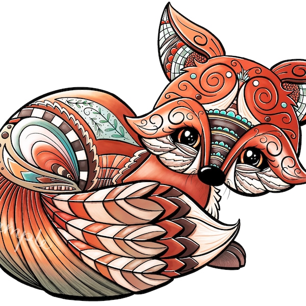 Fox Doodle - Etsy