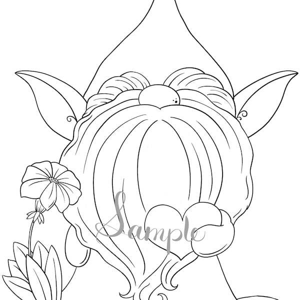 Gnome Digital Line Art - Etsy