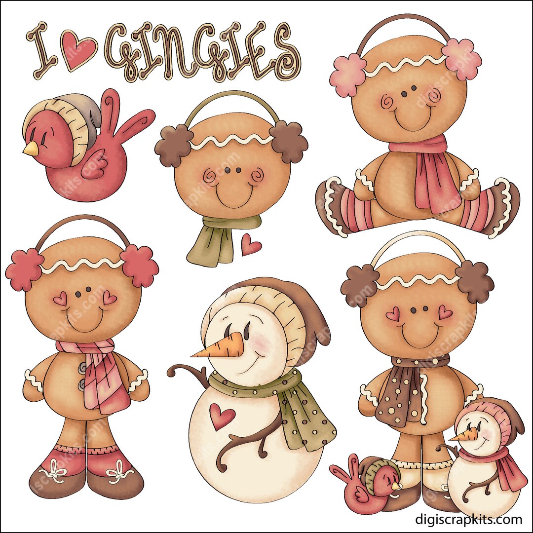 Gingy Friends - Clip Art Designs Graphics Illustrations Sublimation PNG ...