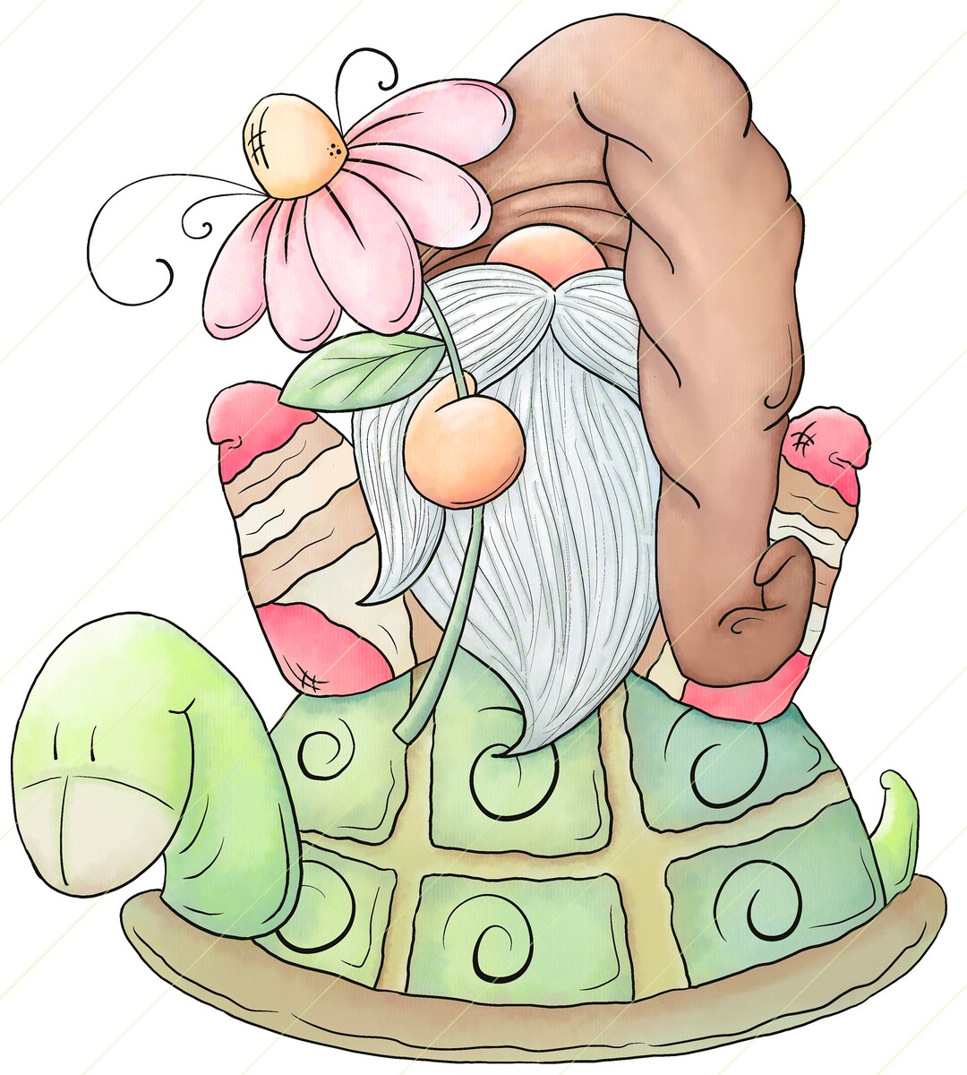 Spring Turtle Gnome - PNG Clipart Commercial Use Instant Digital ...