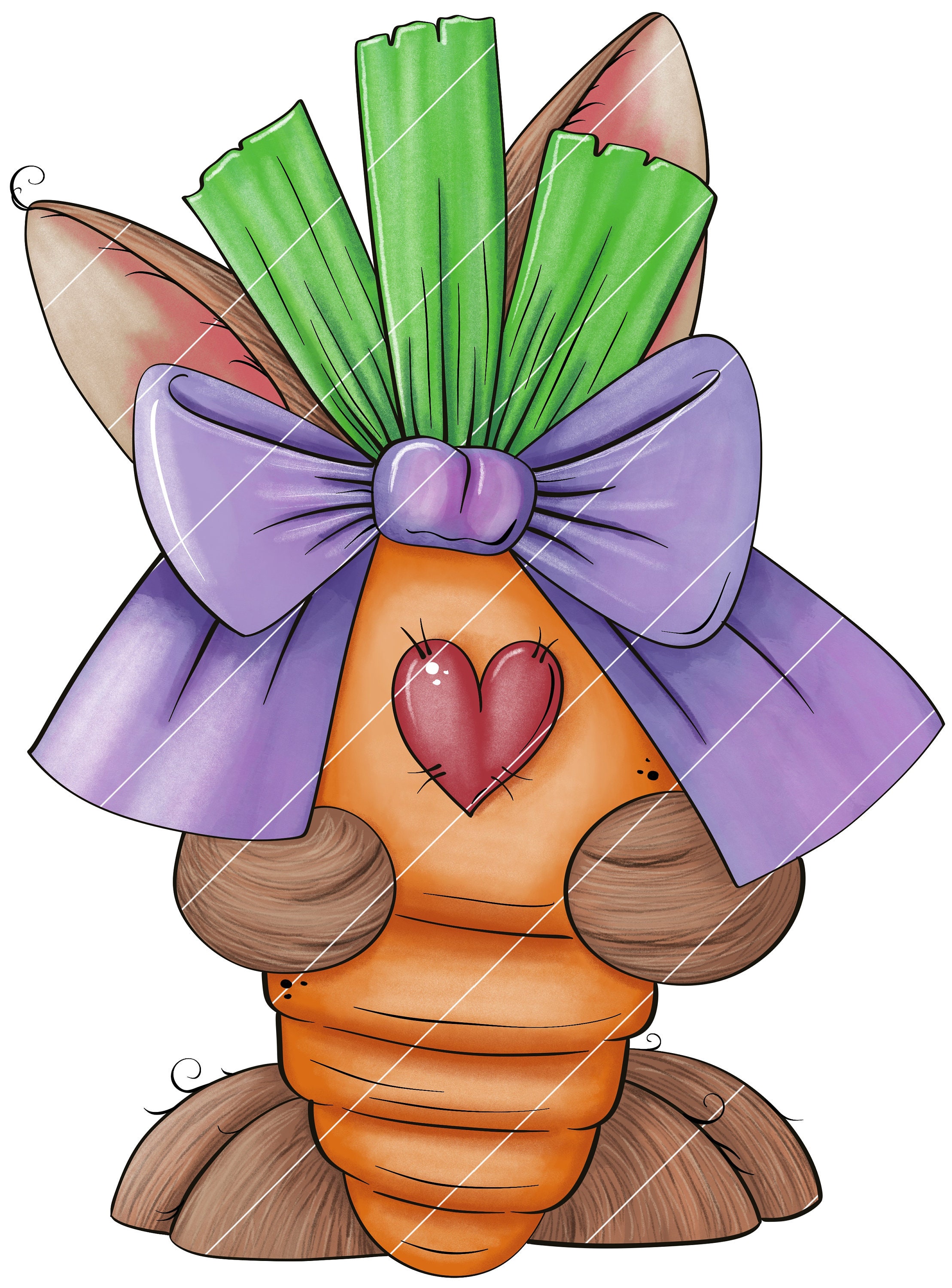 Big Carrot Easter Bunny PNG Clipart Commercial Use Instant Digital ...