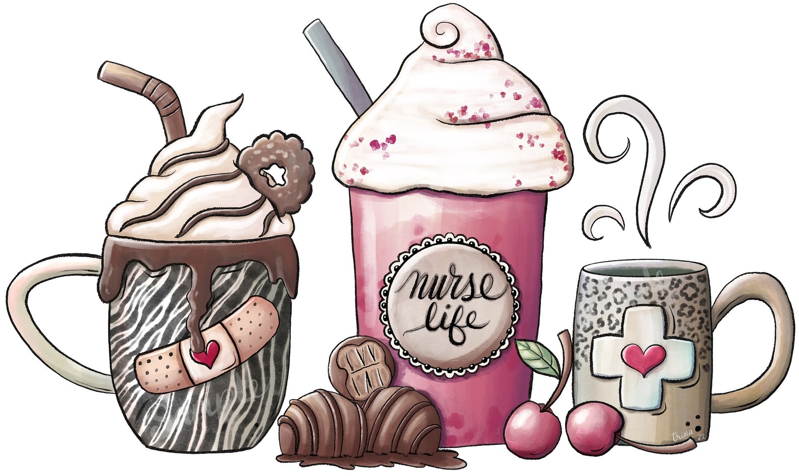 Nurse Life Coffee Lover PNG Clipart Commercial Use Instant - Etsy
