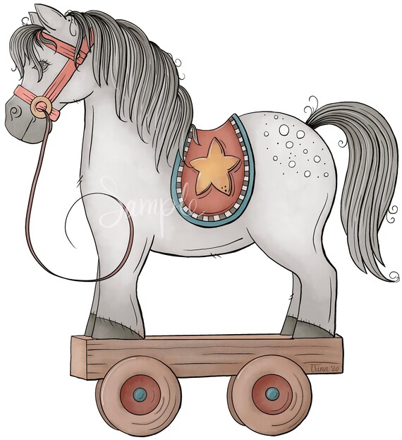 Wooden Toy Horse PNG Clipart Commercial Use Instant Digital - Etsy Canada