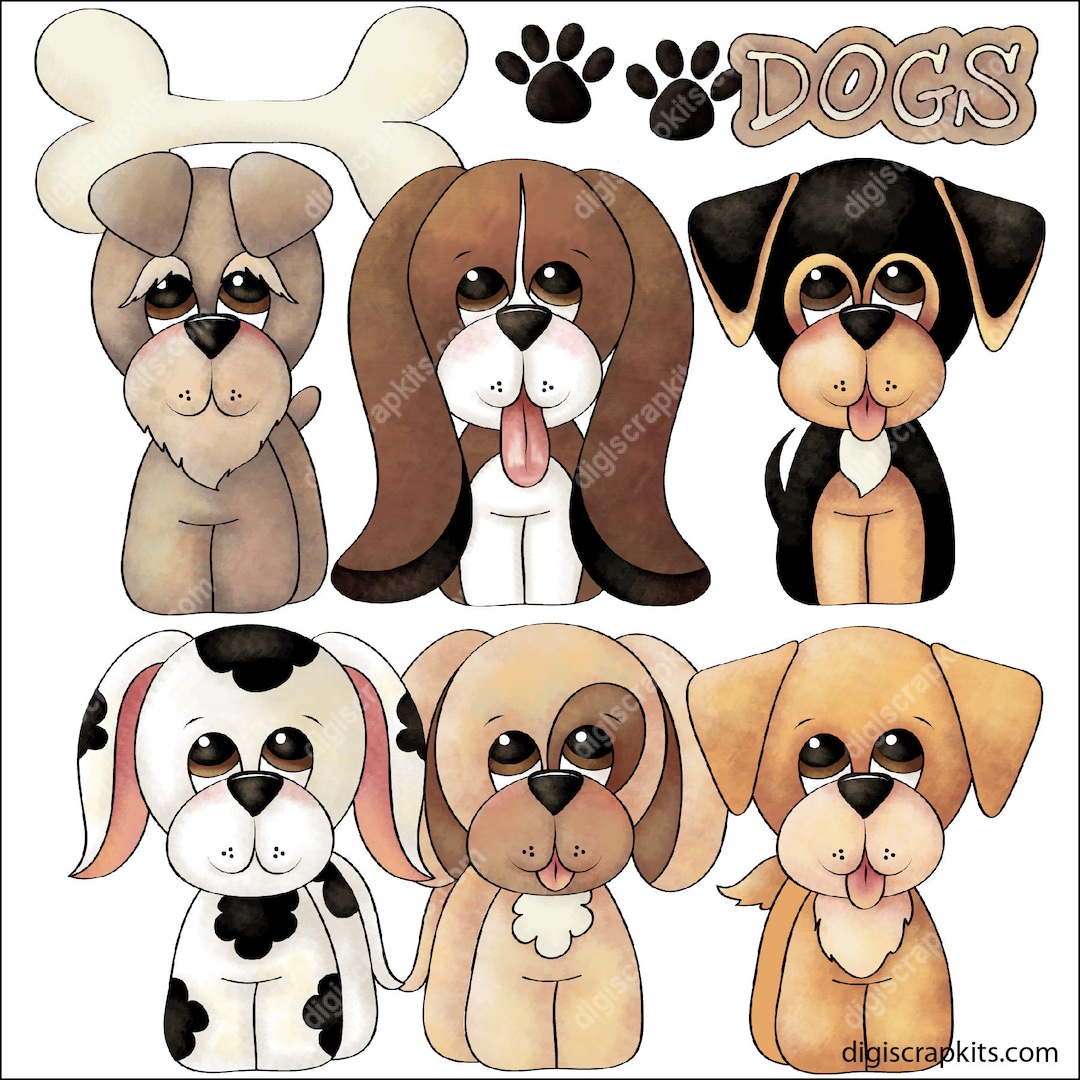 Love Dogs - Clip Art Designs Graphics Illustrations Sublimation PNG ...