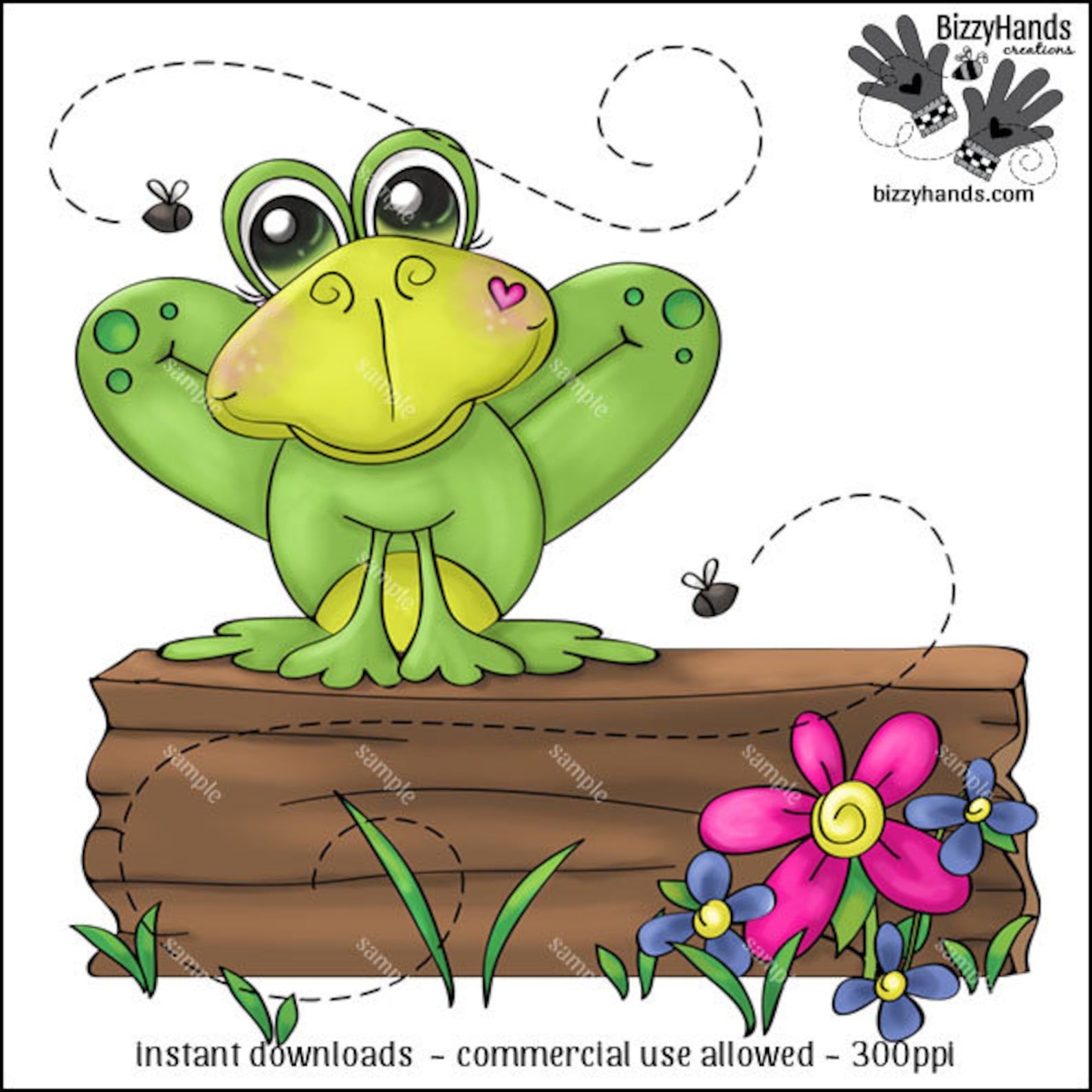Frog & Flies PNG Clipart Commercial Use Instant Digital - Etsy Canada