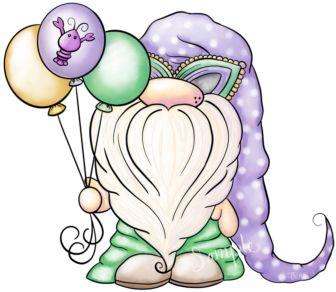 Mardi Gras Gnome Clip Art Clipart Designs Graphics Illustrations ...