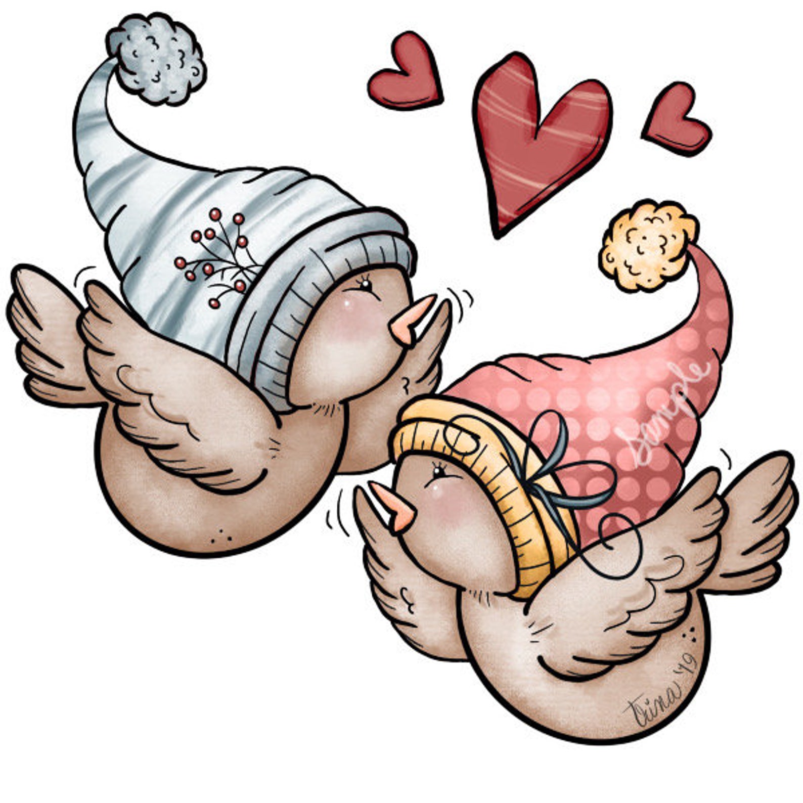 Valentine's Day Love Birds PNG Clipart Commercial Use - Etsy