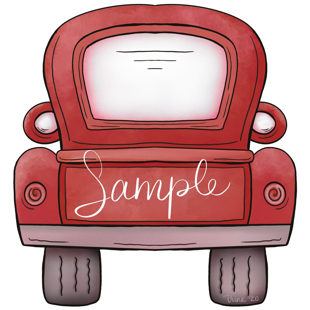 Old Red Back End of Truck - PNG Clipart Commercial Use Instant Digital ...