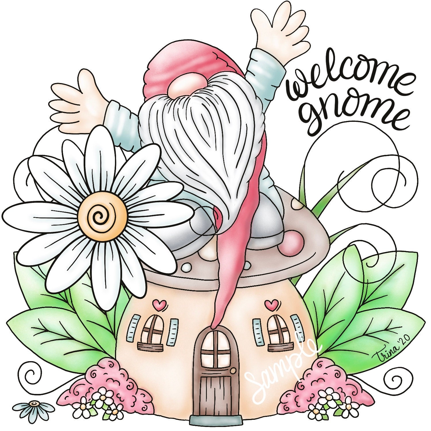 Welcome Gnome Clip Art PNG Clipart Commercial Use Instant - Etsy Canada