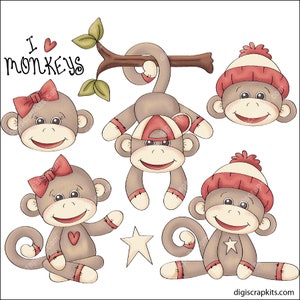 Monkey Business Clip Art Clip Art Designs Graphics - Etsy