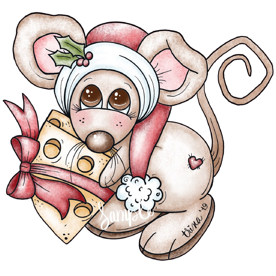 Christmas Mouse - PNG Clipart Commercial Use Instant Digital Download ...