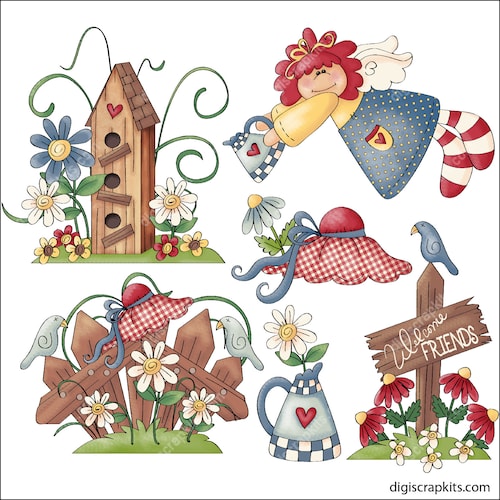 Happy Spring Clip Art Designs Graphics Illustrations - Etsy