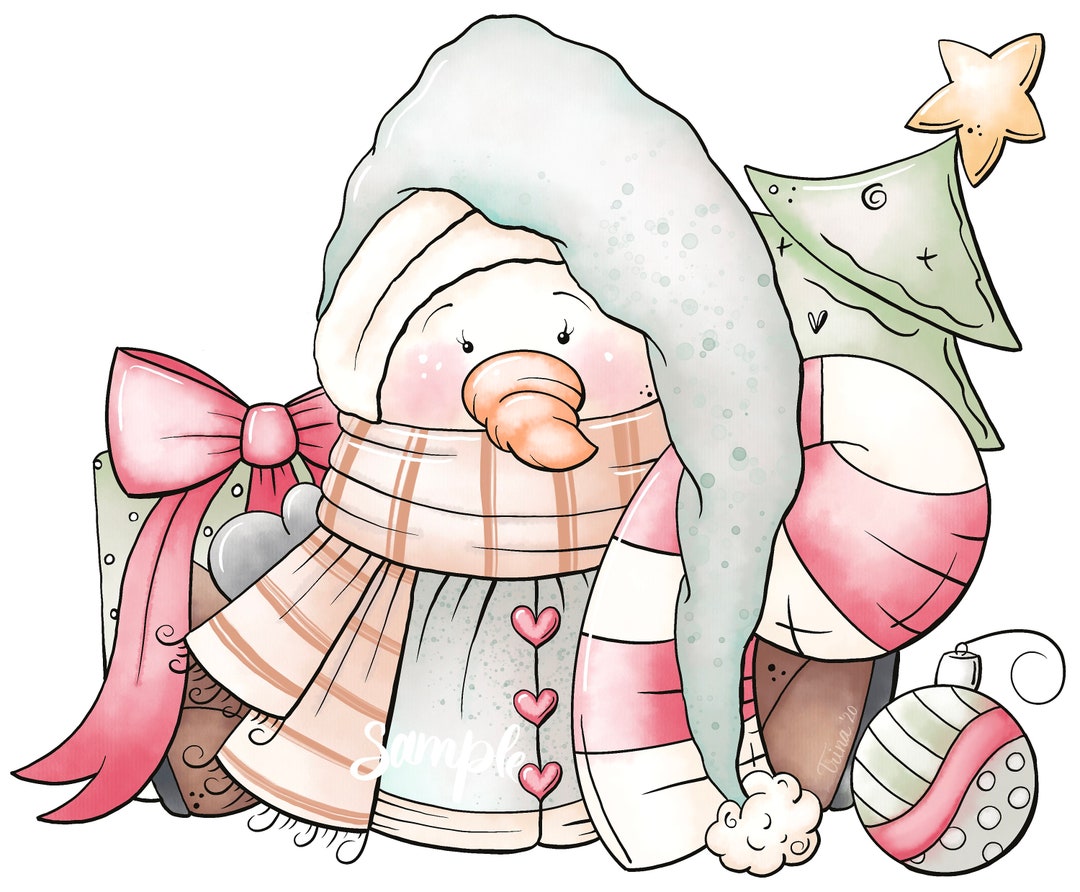 Christmas Snowman - PNG Clipart Commercial Use Instant Digital Download ...