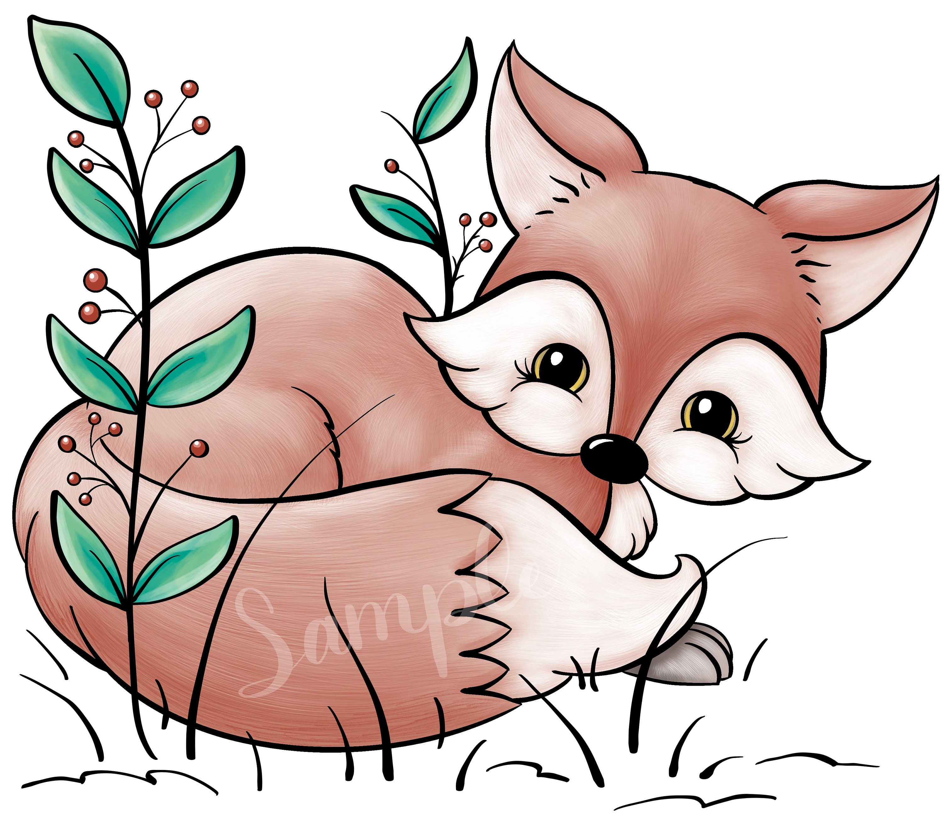 Cute Fox PNG Clipart Commercial Use Instant Digital Download - Etsy