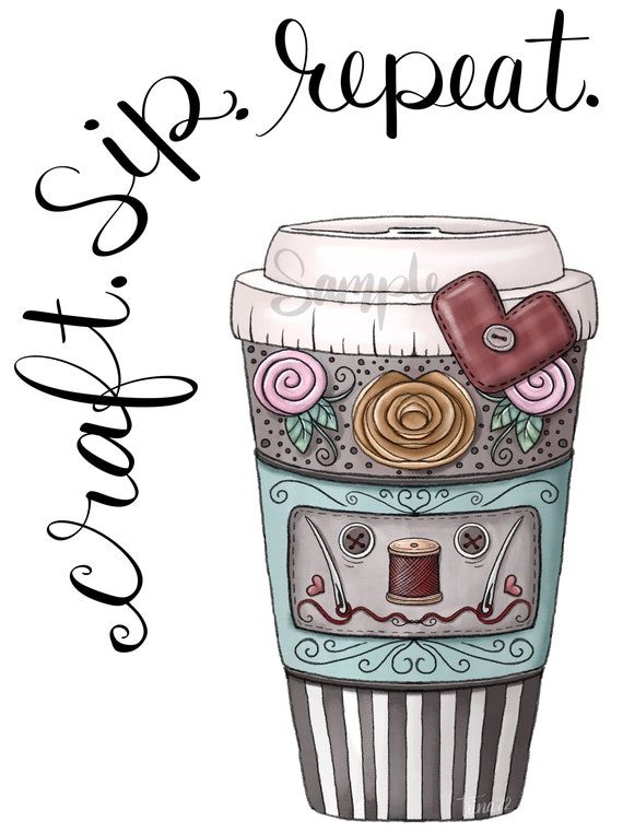 Craft Sip Repeat PNG Clipart Commercial Use Instant Digital - Etsy