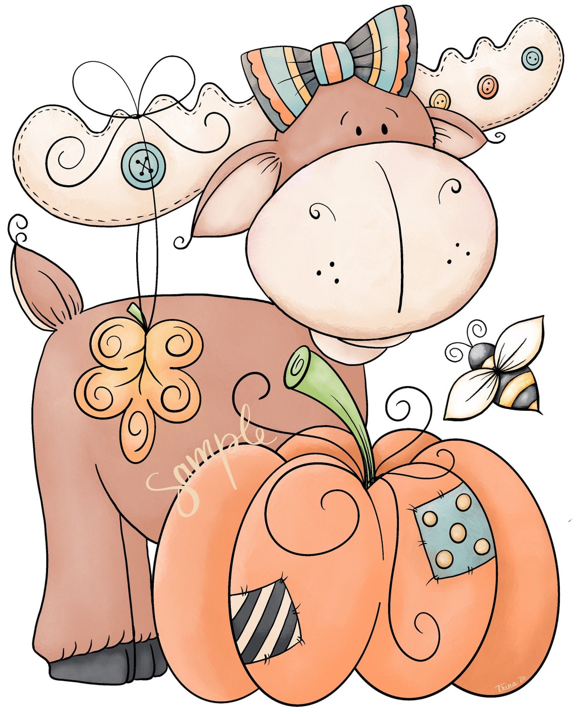 Autumn Molly Moose PNG Clipart Commercial Use Instant - Etsy