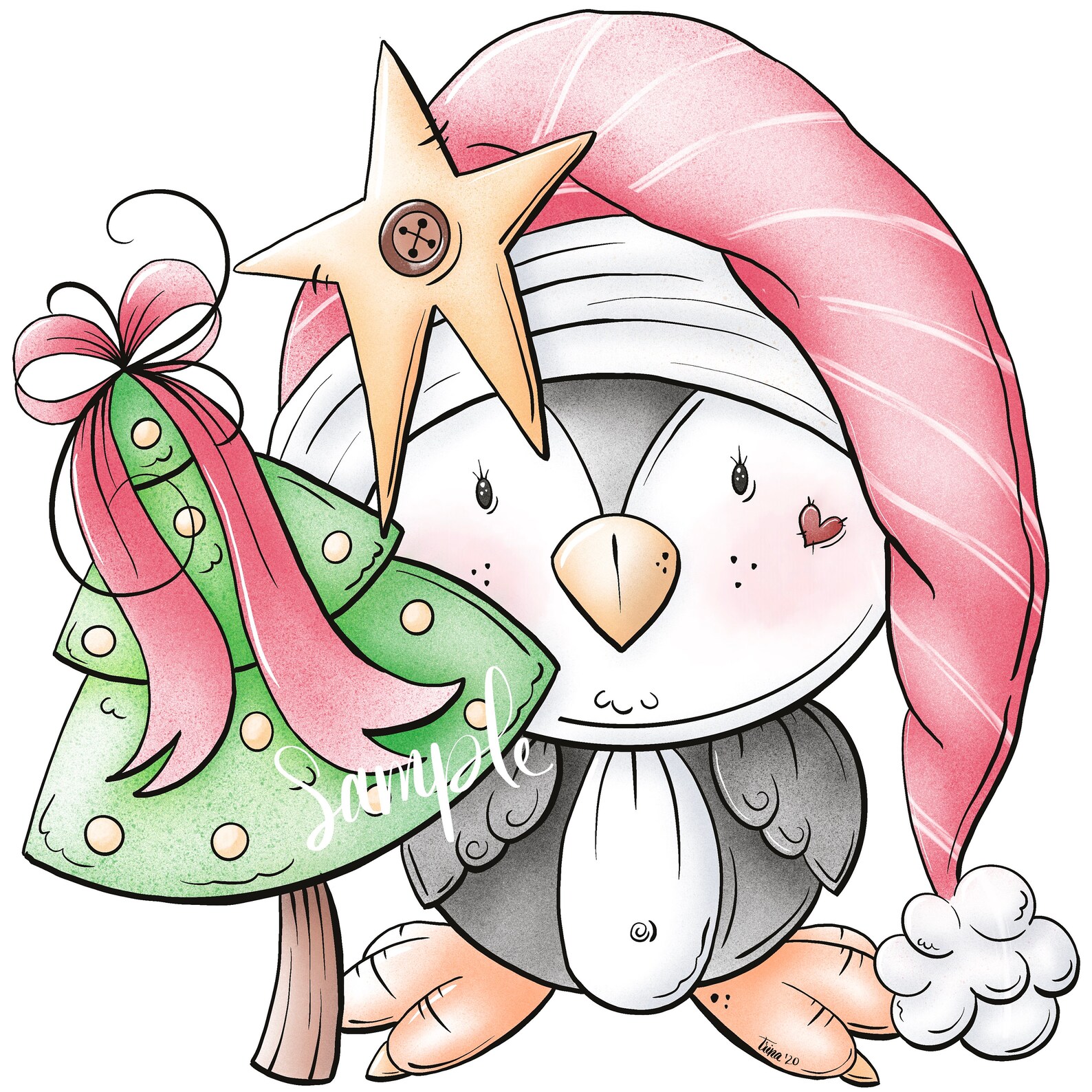 Christmas Penguin - PNG Clipart Commercial Use Instant Digital Download ...