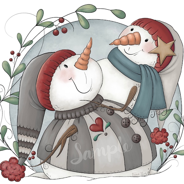 Snowmen Clipart - Etsy