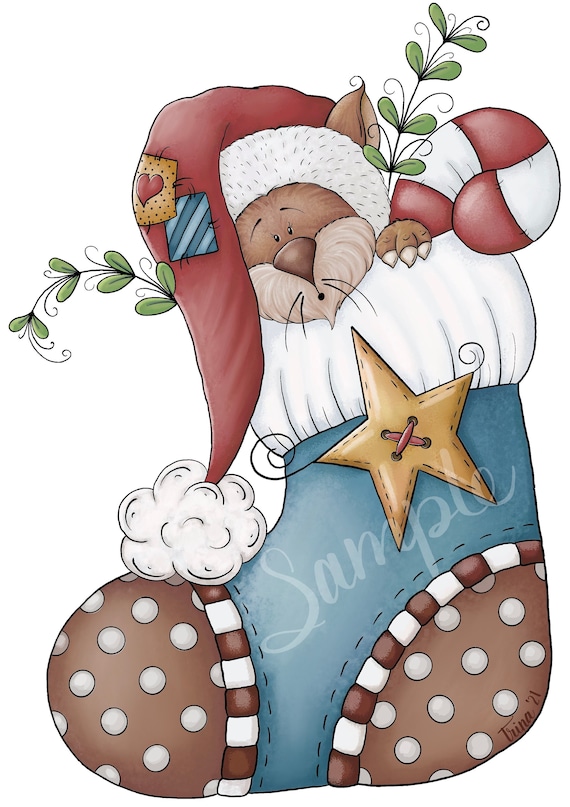 Christmas Stocking Kitty PNG Clipart Commercial Use Instant - Etsy