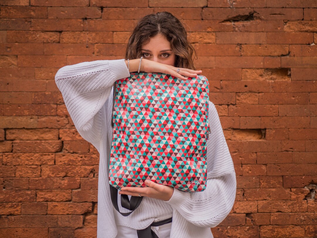 Backpack With Colored Triangles - Etsy