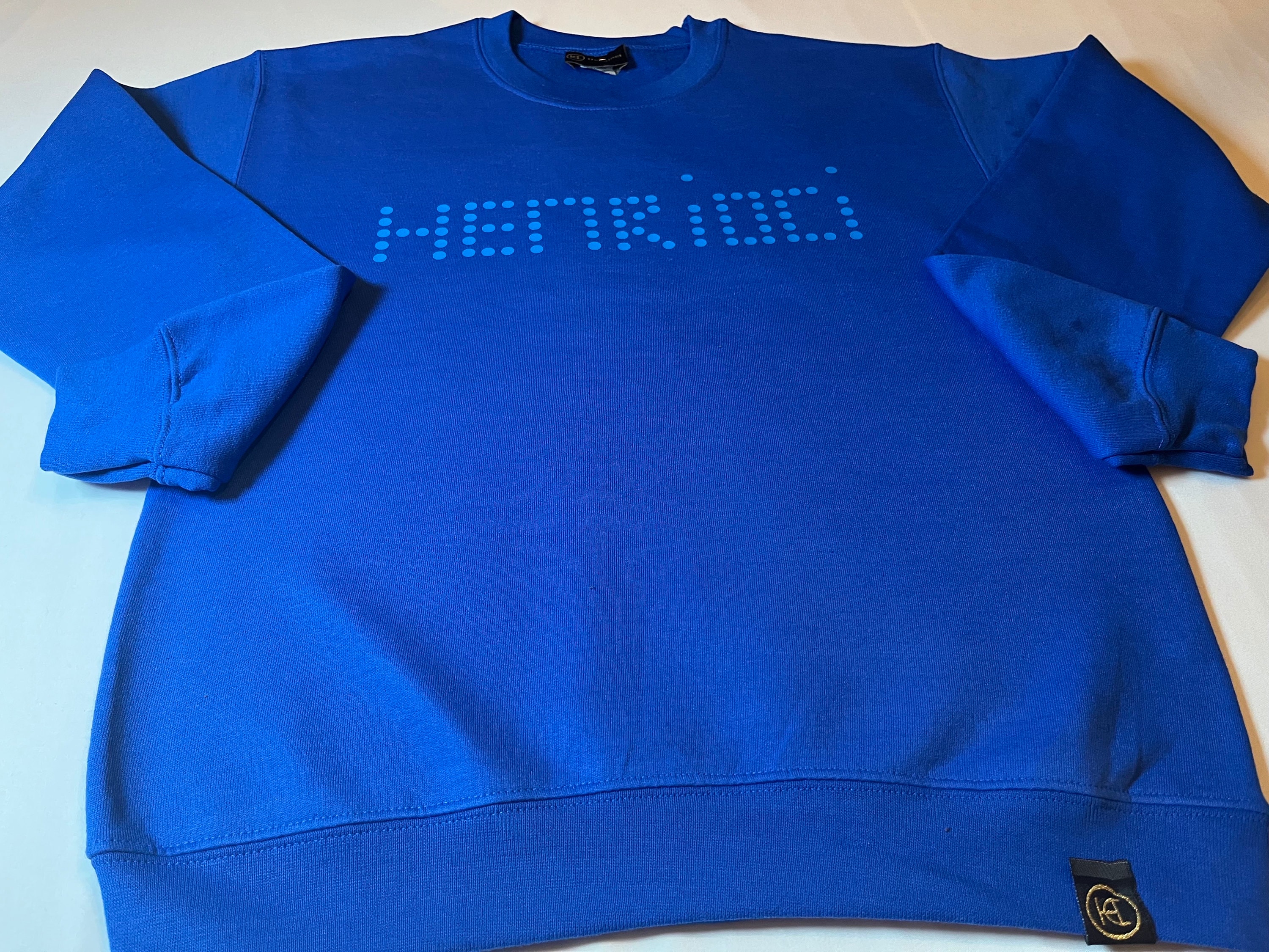 Dotted Line Blue Royalty Color Crew Neck - Etsy
