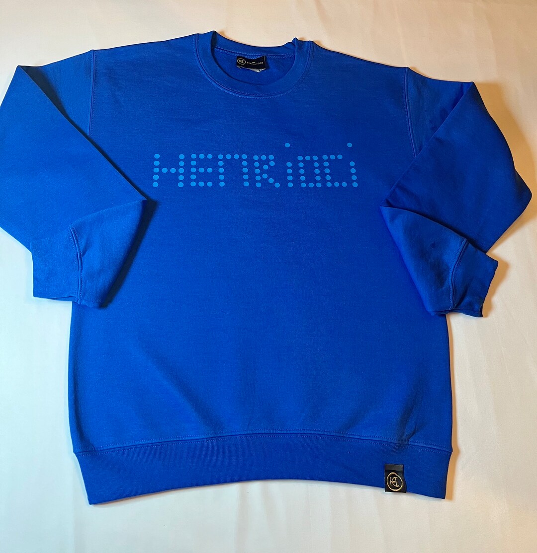 Dotted Line Blue Royalty Color Crew Neck - Etsy