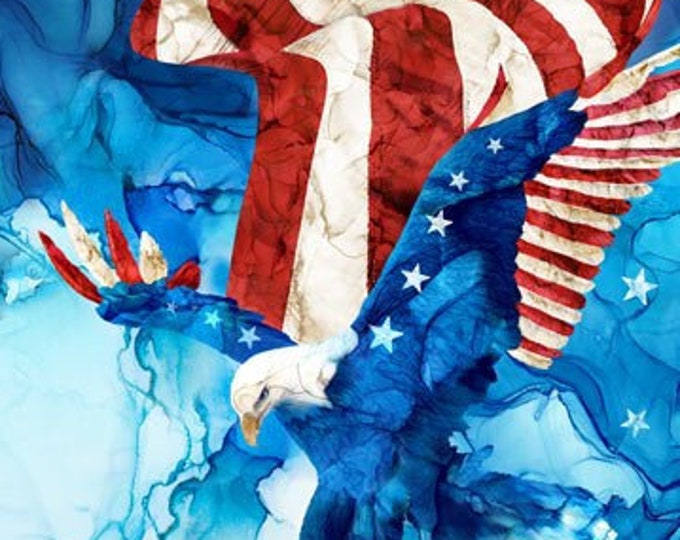 Patriot American Flag and Eagle Fabric Panel by Northcott Fabrics #83 ...