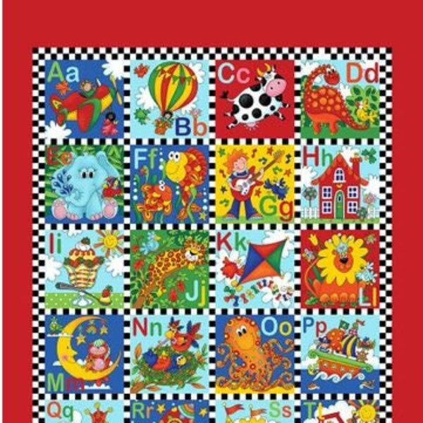 Alphabet Fabric Panel - Etsy