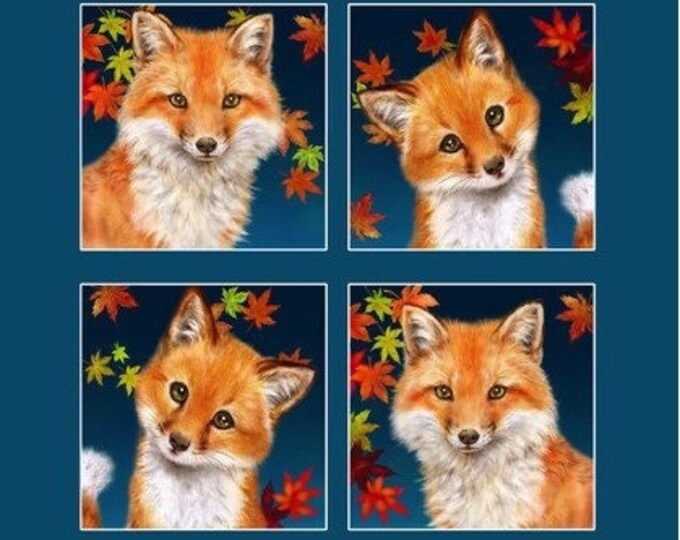 Auburn Fox Blocks Fabric Panel by Studio E - Etsy