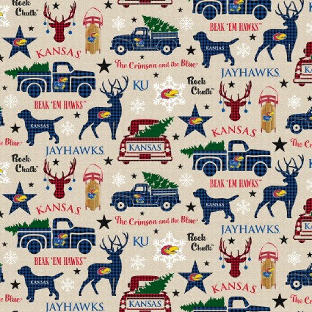 Kansas University College Jayhawk Cotton Fabric - Etsy