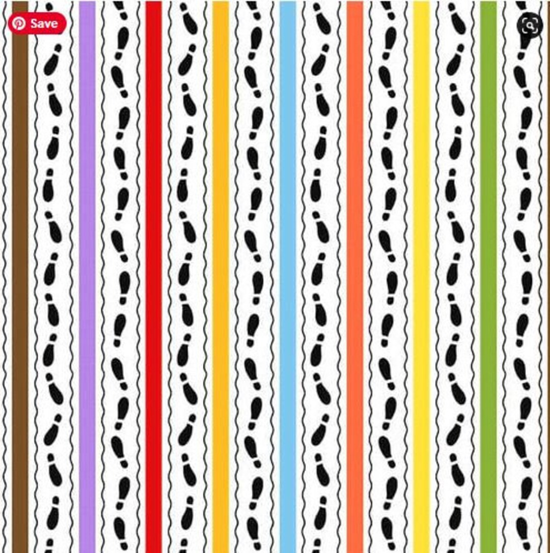 I Spy Footprint Cotton Quilting Fabric Stripe by Henry Glass - Etsy