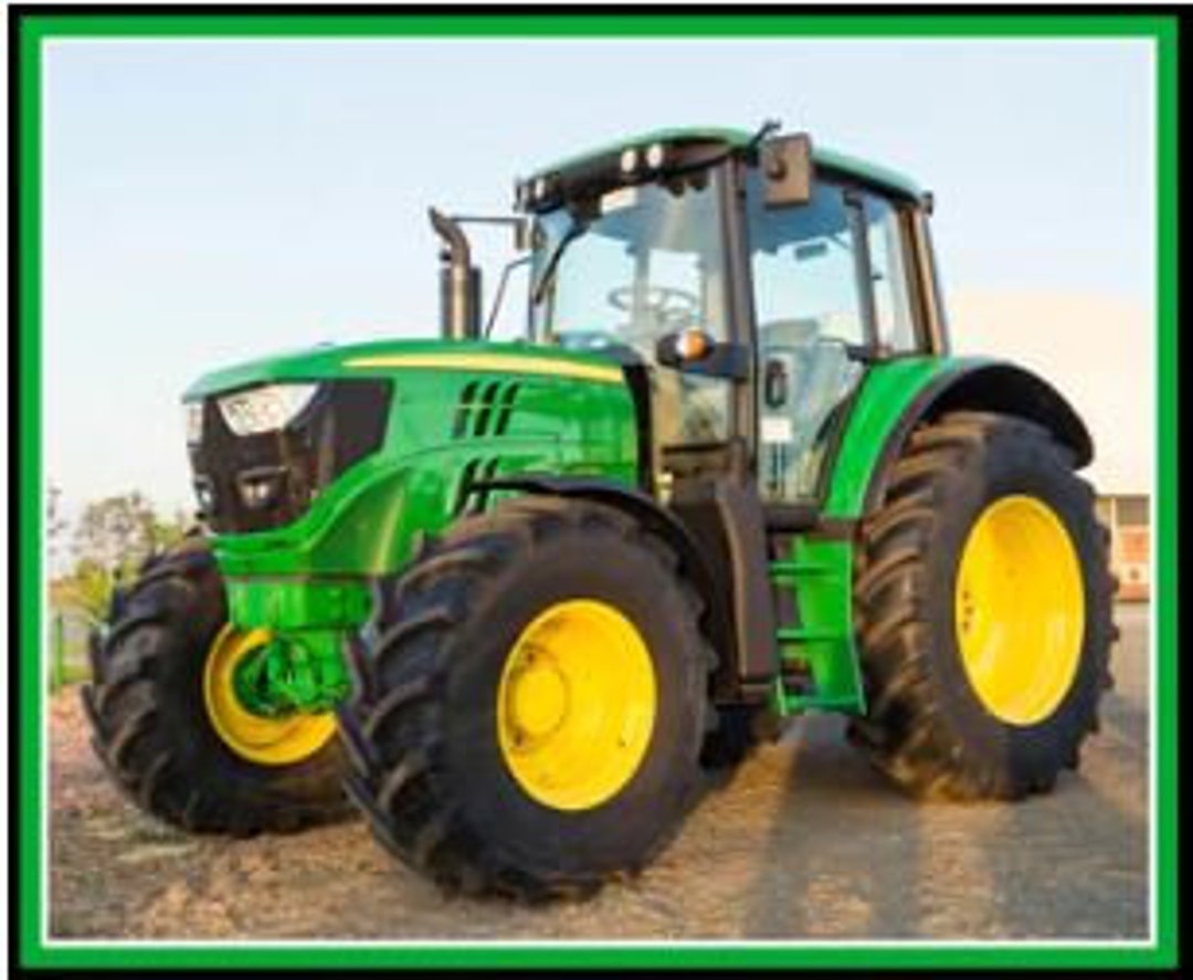 Green and Yellow Farm Machines II Large Tractor by Brandi Chanel ...