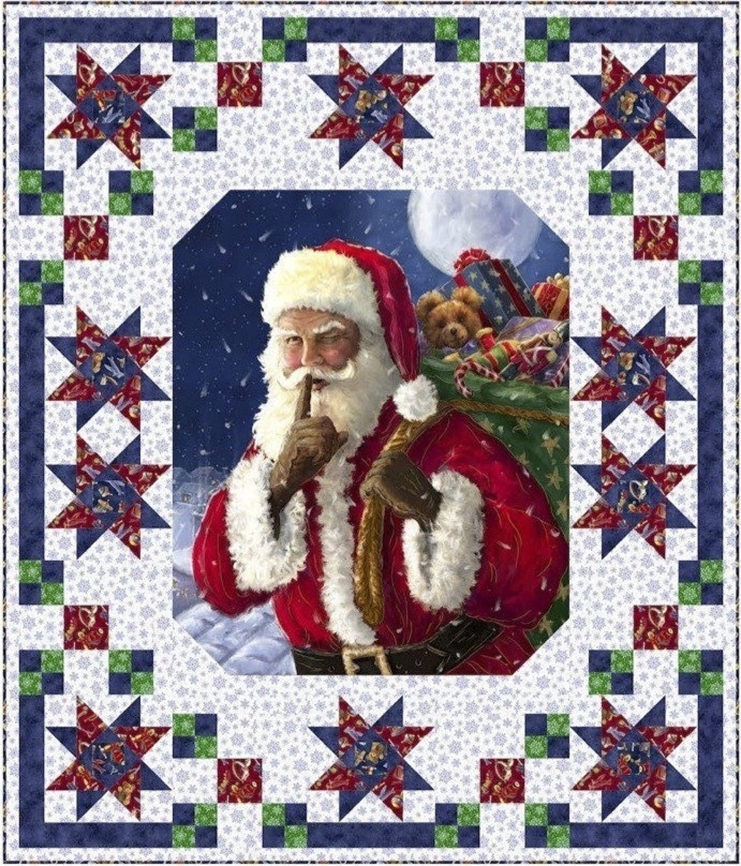 Santa Stars PDF Download Quilt Pattern by Pine Tree Country Quilts - Etsy