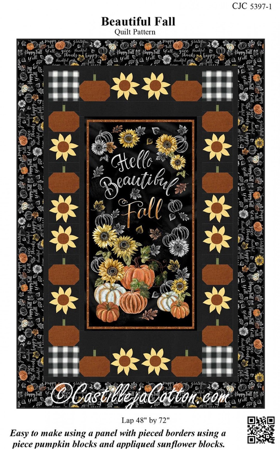 Beautiful Fall Panel Quilt Pattern by Castilleja Cotton - Etsy