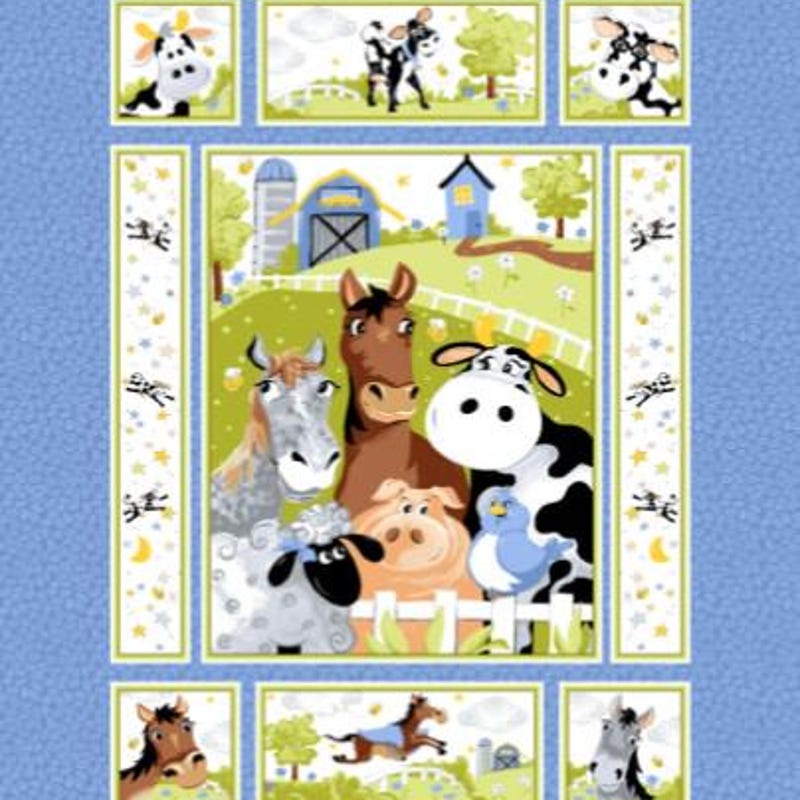 Barnyard Panel Fabric - Etsy