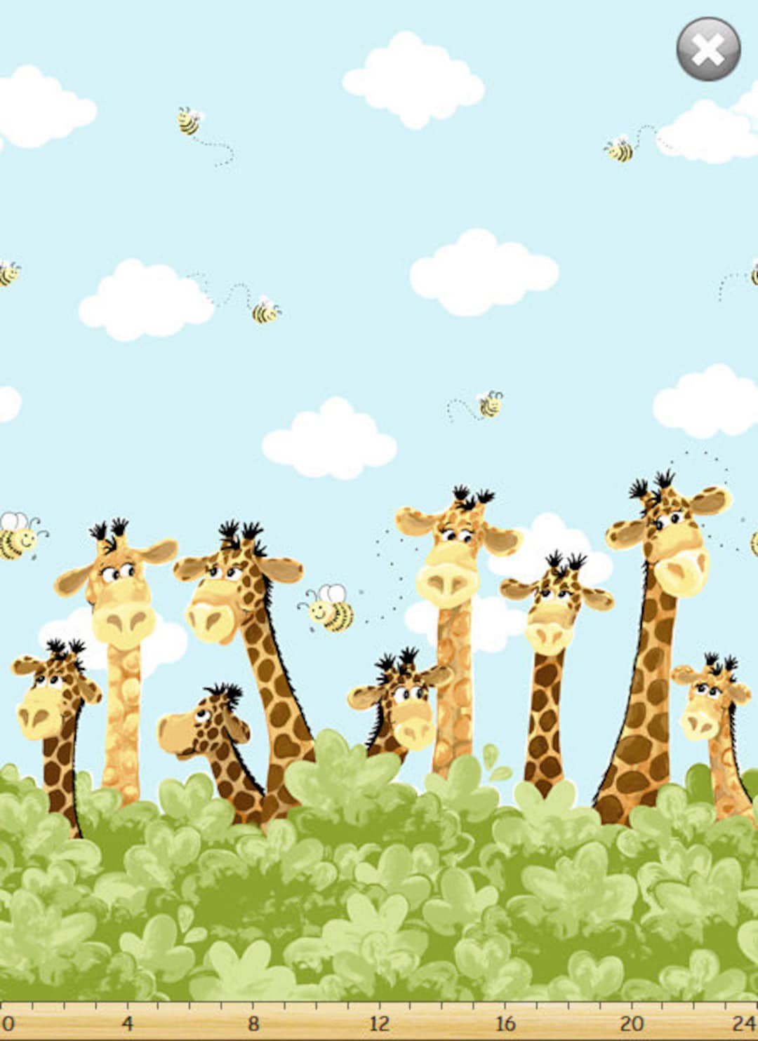 Zoe the Giraffe Border Cotton Quilting Fabric by Susybee * - Etsy