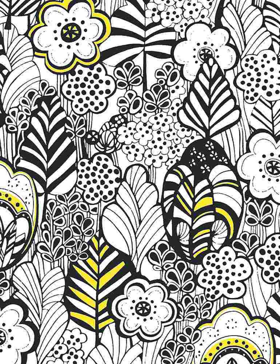 Doodled Tri Color Florals Cotton Fabric by Timeless Treasures ...