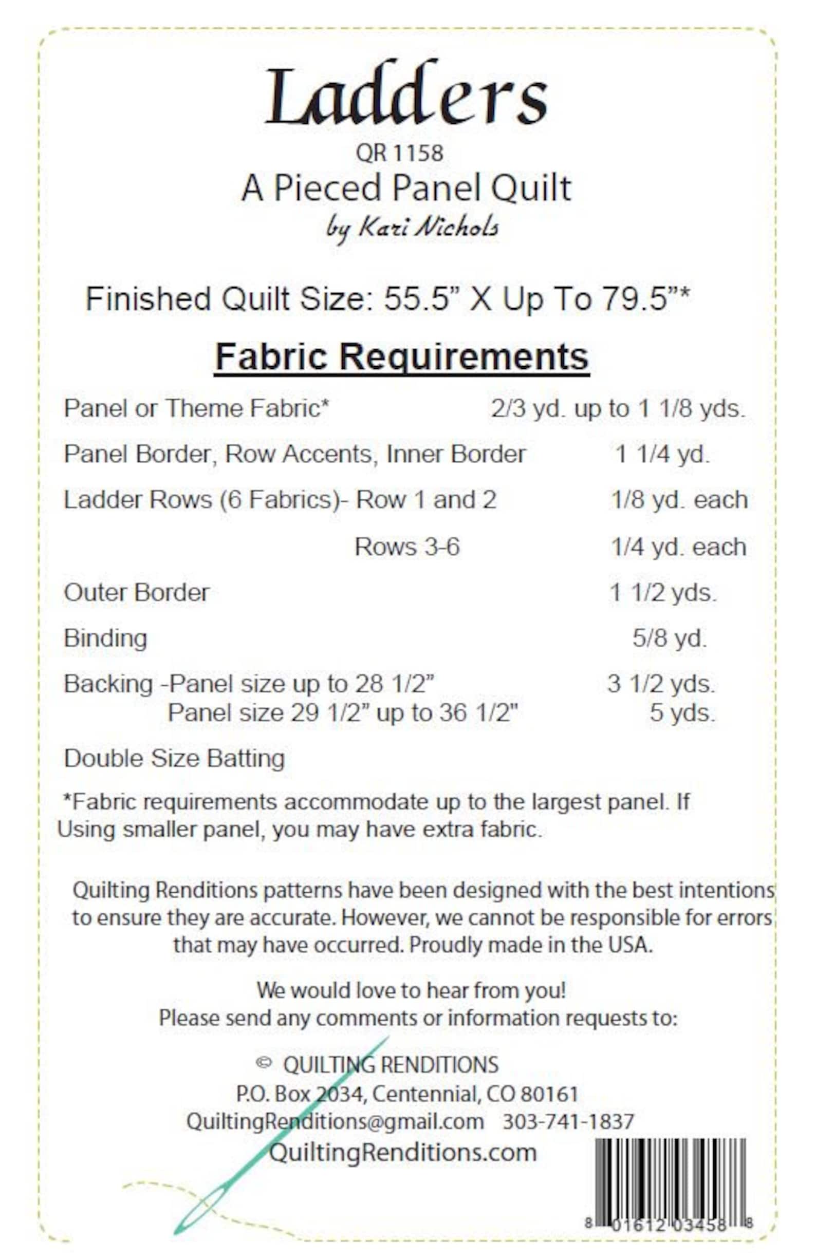 Ladders PDF Download Panel Quilt Pattern by Quilting Renditions - Etsy