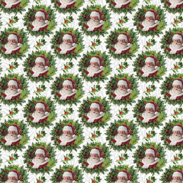 Vintage Santa Fabric - Etsy