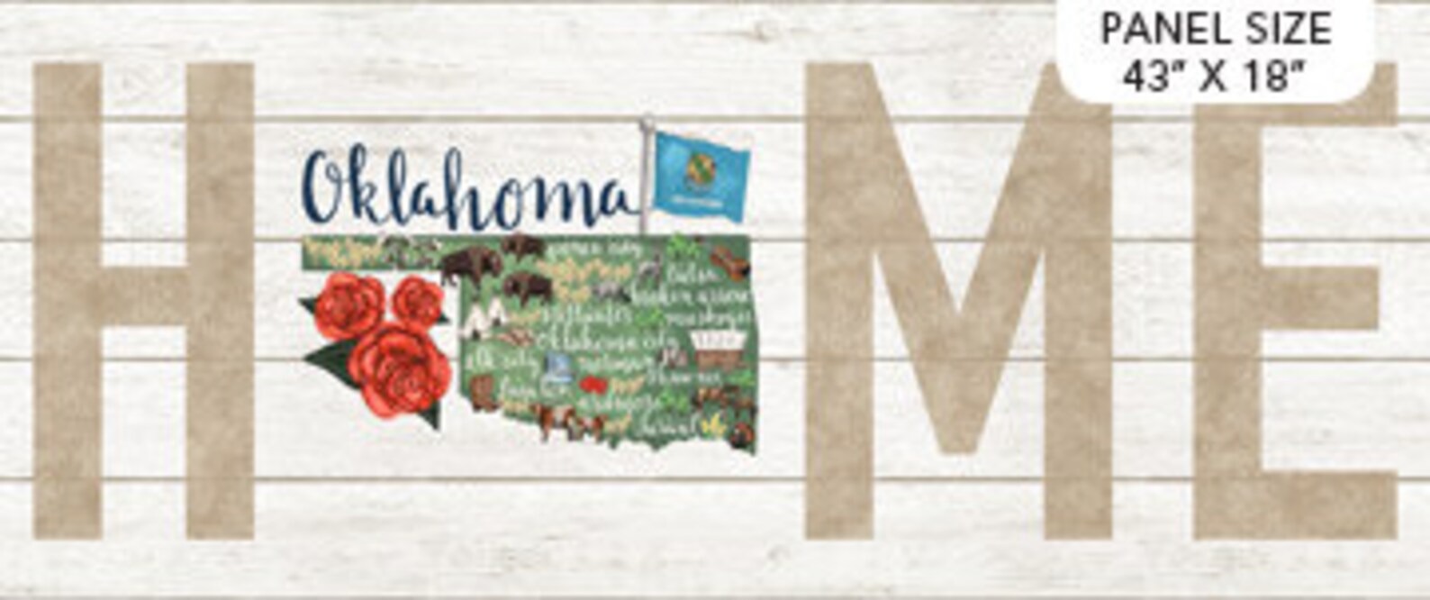 Oklahoma My Home State Fabric Panel | Etsy