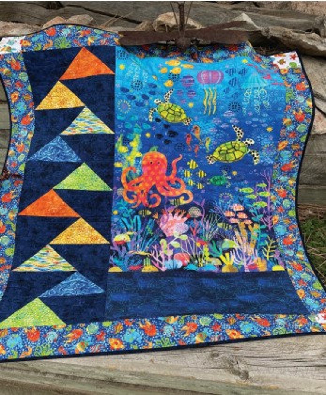 Flight up Octopus PDF Quilt Pattern by Quilting Renditions - Etsy