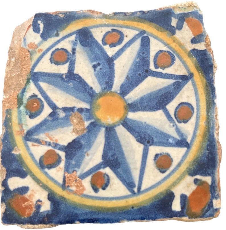 Azulejo, Olambrilla Plana - Spanish Moorish Mudejar Floor Tile, 16th ...