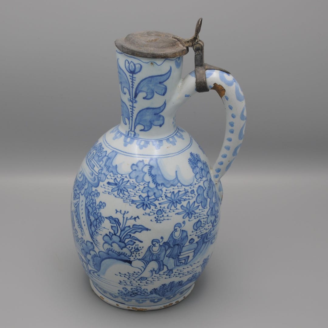Delft Blue Pitcher With Wan-li Chinoiserie Decor - Late 17th Century - Etsy