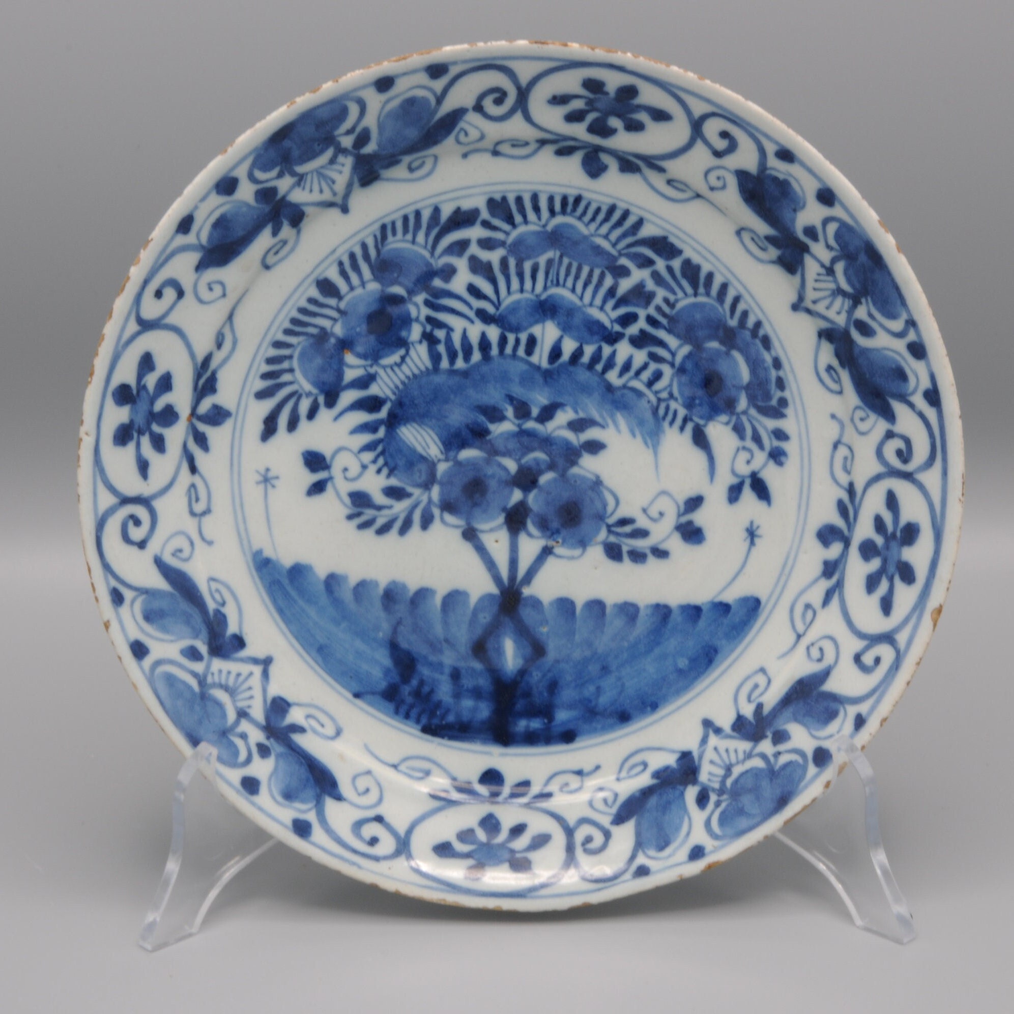 Delft Blue Set of 'tea Tree' Plates Mid 18th Century - Etsy