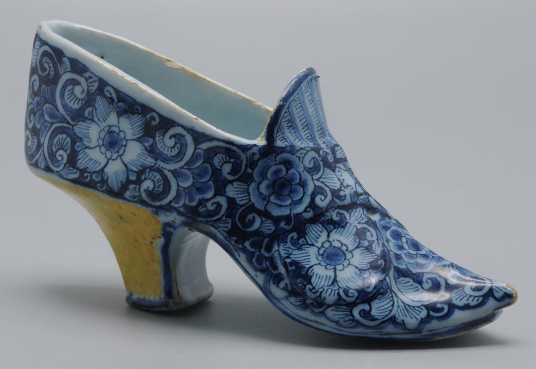 Delft - Dutch Delftware Blue and Yellow Model of a Slipper or Shoe - Etsy