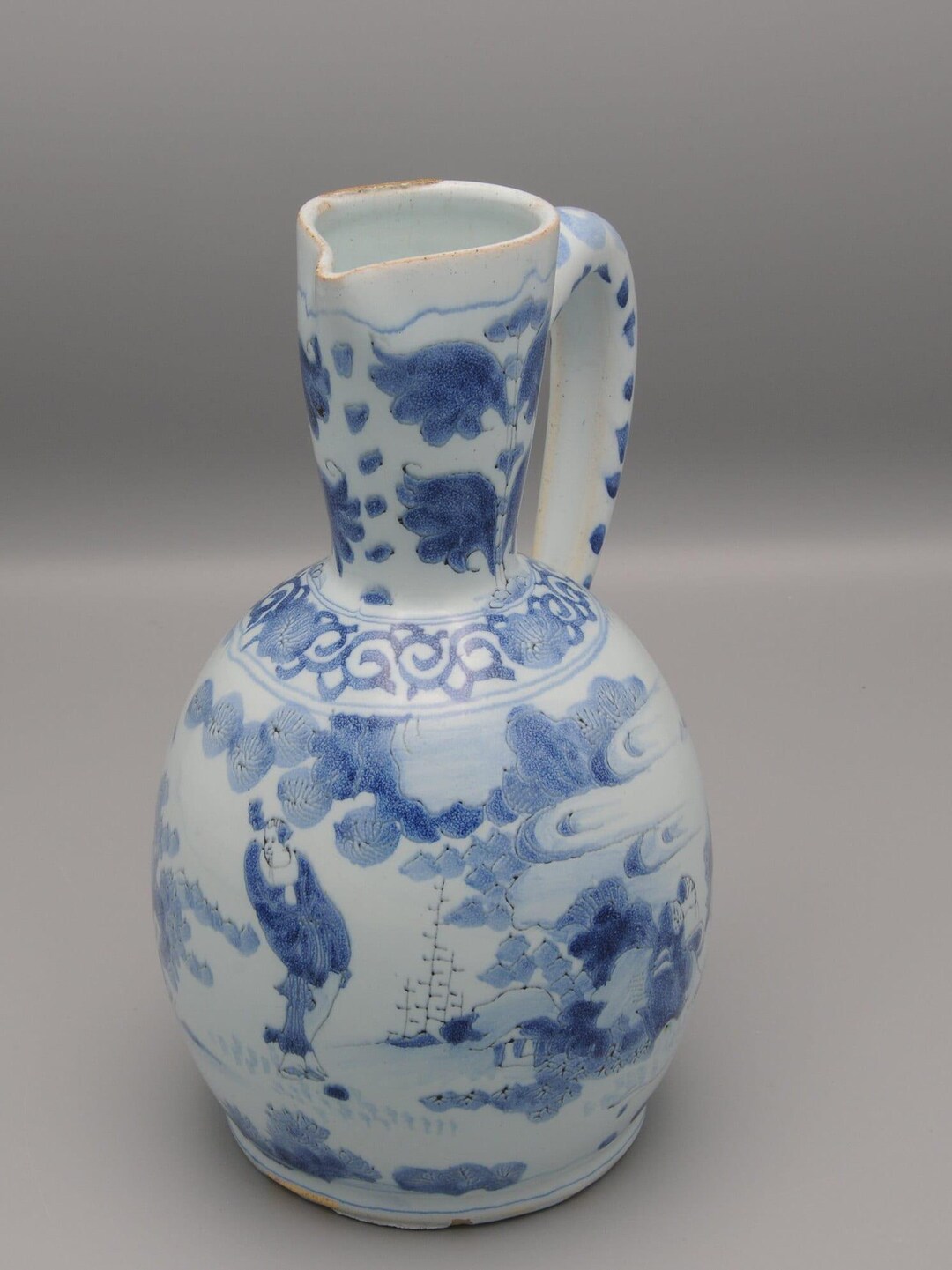 Delftware Blue Pitcher Chinoiserie Decor - Late 17th Century - Etsy