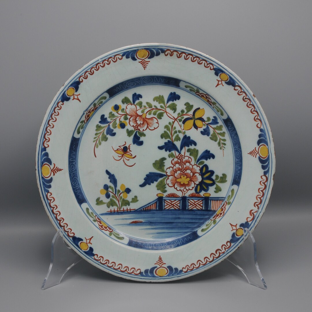 Delft Polychrome Chinoiserie Charger - 18th Century - Etsy