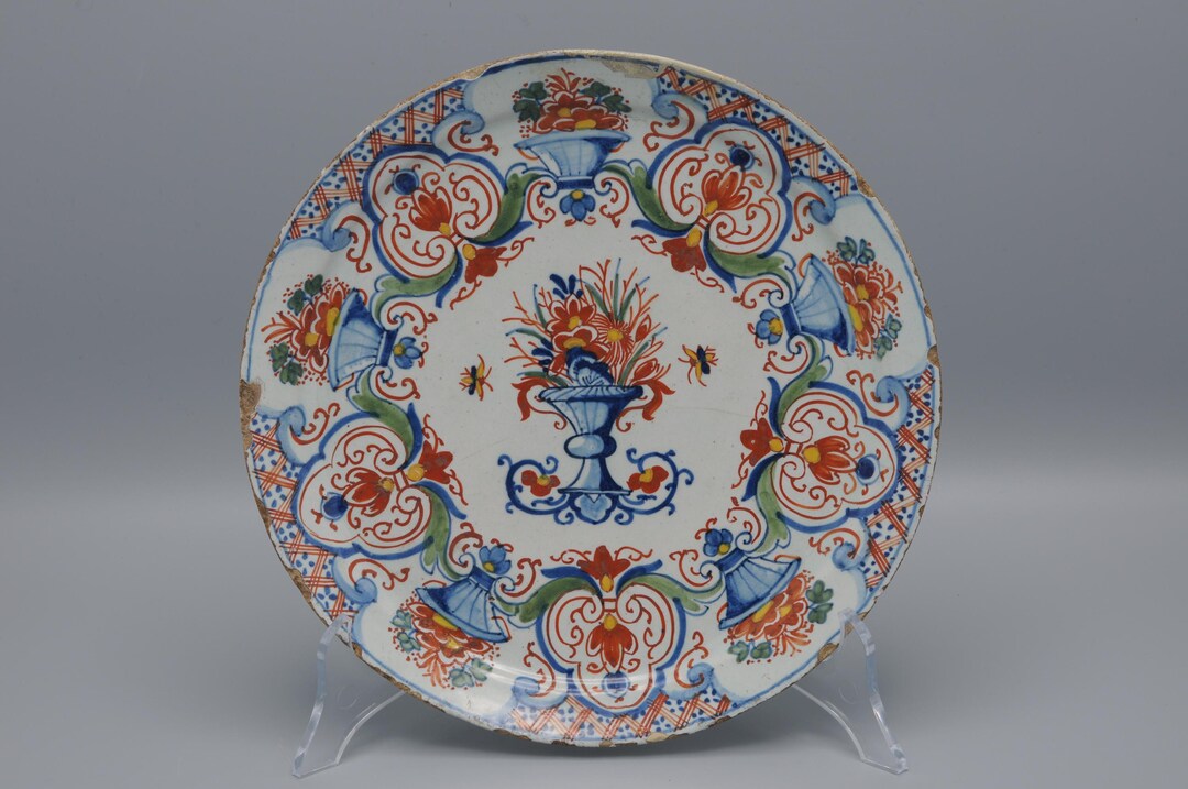 Willem Van Der Kool, Delft Polychrome Plate - Early 18th Century - Etsy